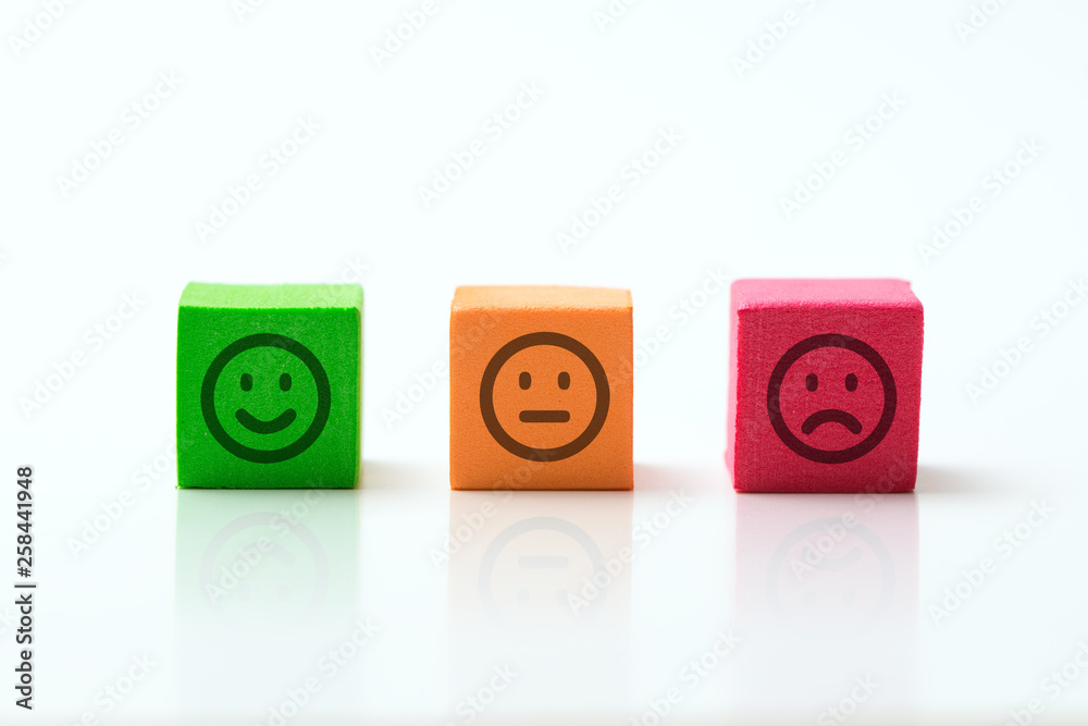 Smiley emoticons icon positive, neutral and negative, illustration of ...