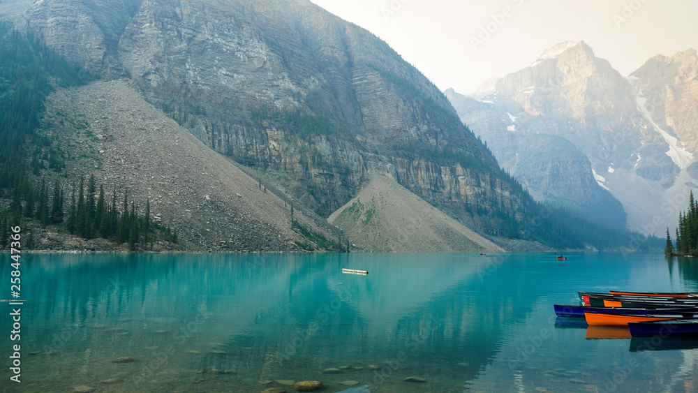 Beautiful Sunrise at the Banff National Park in Alberta Canada looking ...
