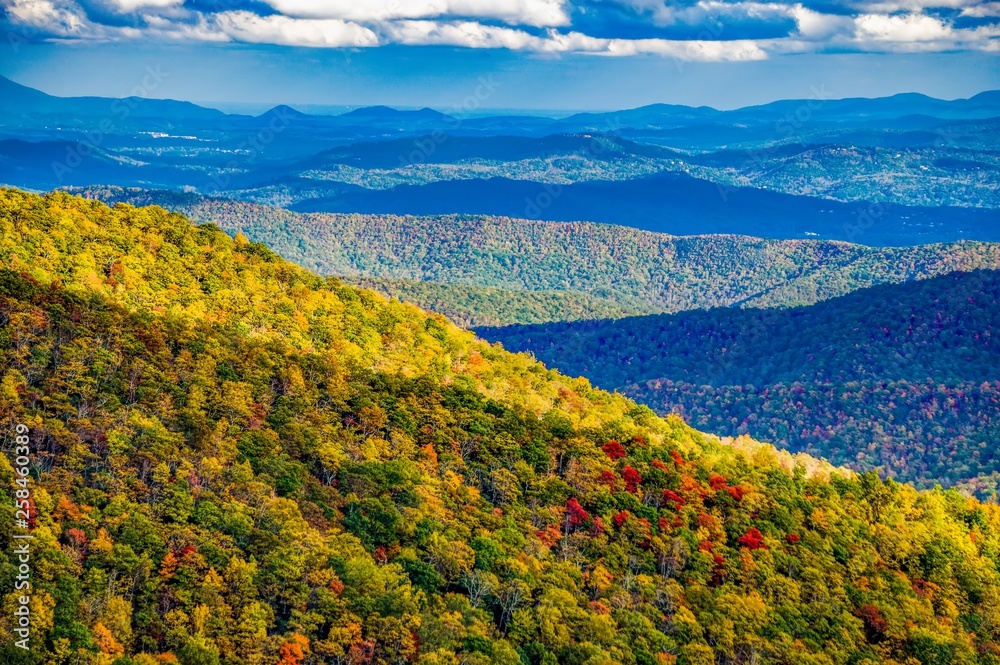 blue ridge and smoky mountains changing color in fall Stock Photo ...