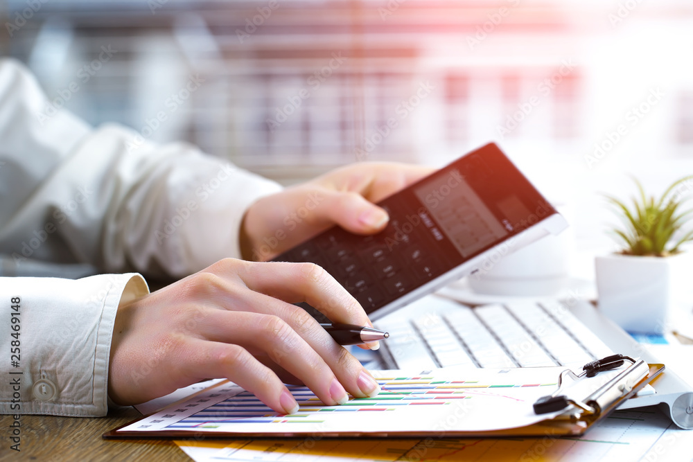 Accounting. Items for doing business in the office in the composition ...