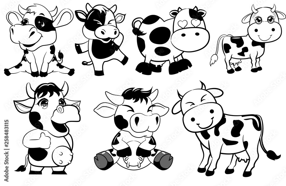 cow bundle vector clipart design Stock Vector | Adobe Stock