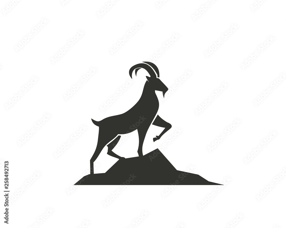Stand goat on rock logo design inspiration Stock Vector | Adobe Stock
