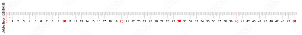 Grid for a ruler of 500 millimeters, 50 centimeters. Calibration grid ...