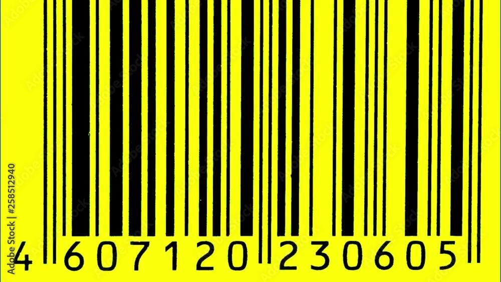 Barcode scanner. Barcode chaos. Animated background. Sequence of fast ...