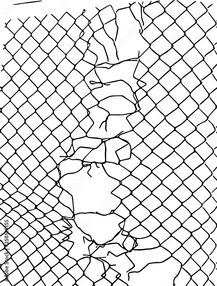 Broken mesh Stock Vector | Adobe Stock