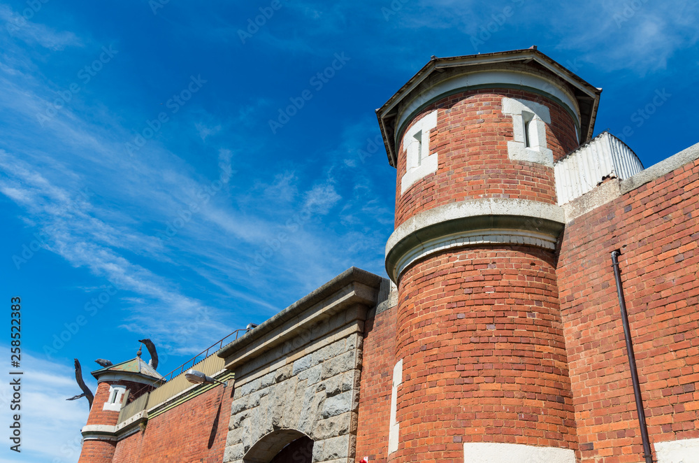 Walls, gate and watchtower of the former Sandhurst Gaol in Bendigo ...