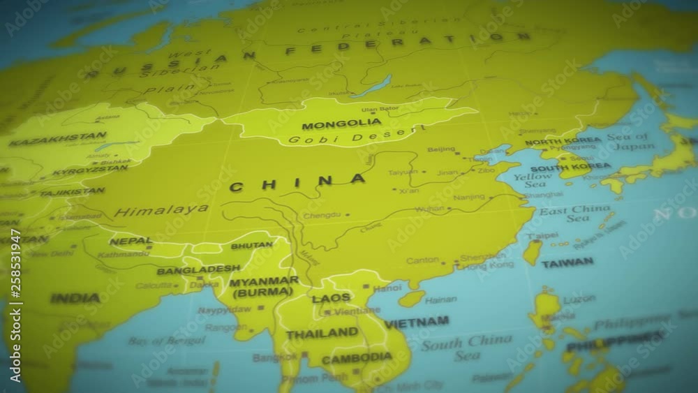 World Map Flight Over Background/ 4k animation of a world map travel ...