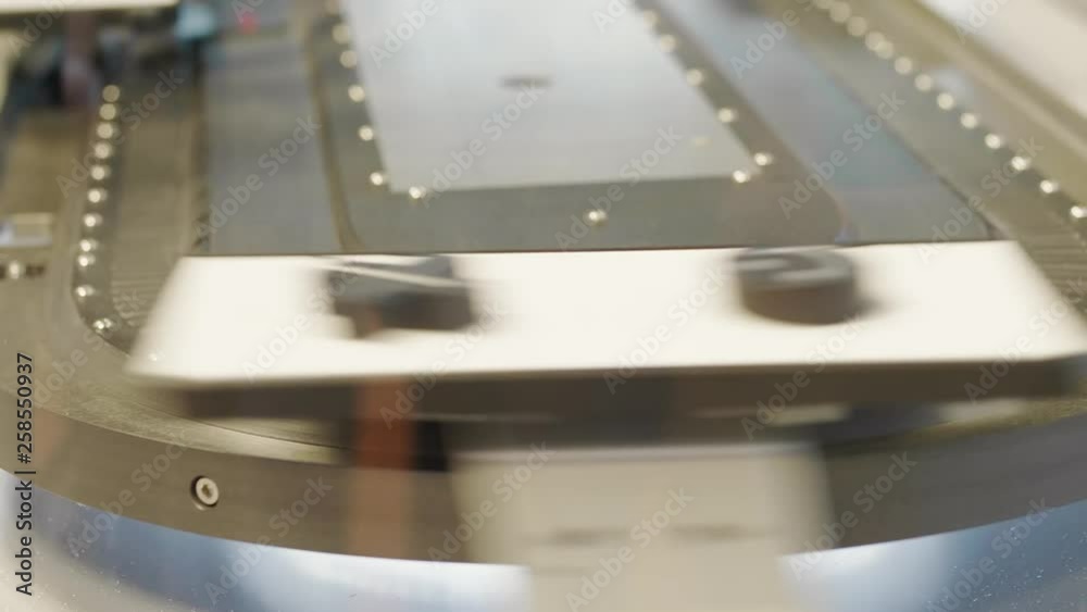 Different forms details moving on high speed conveyor belt to automated ...