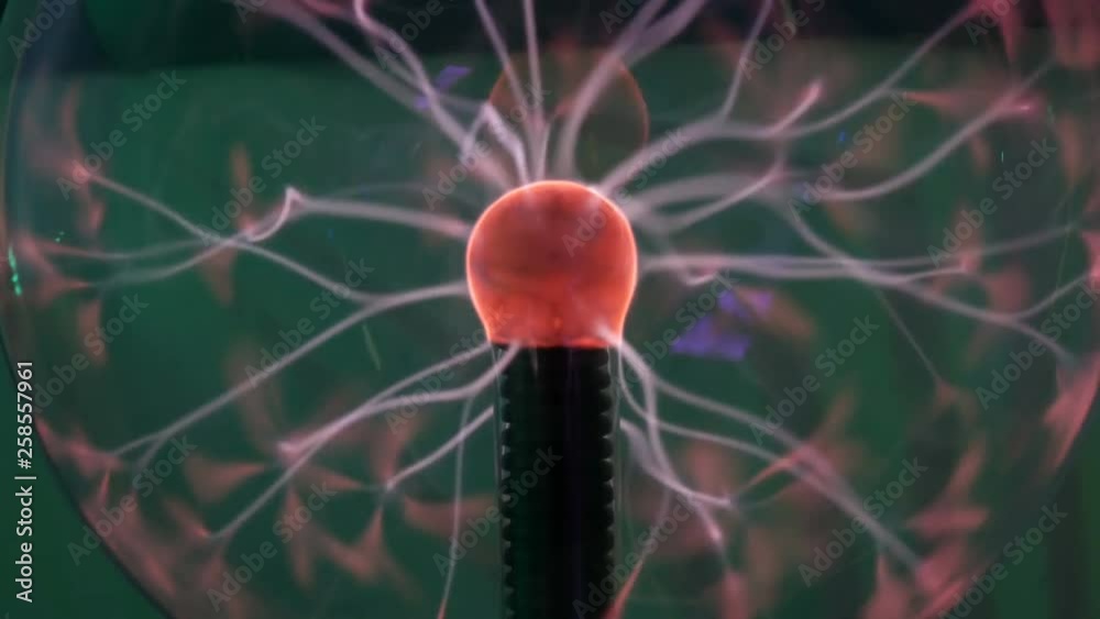 Plasma ball, Tesla Coil experiment with electricity, plasma lamp Stock ...