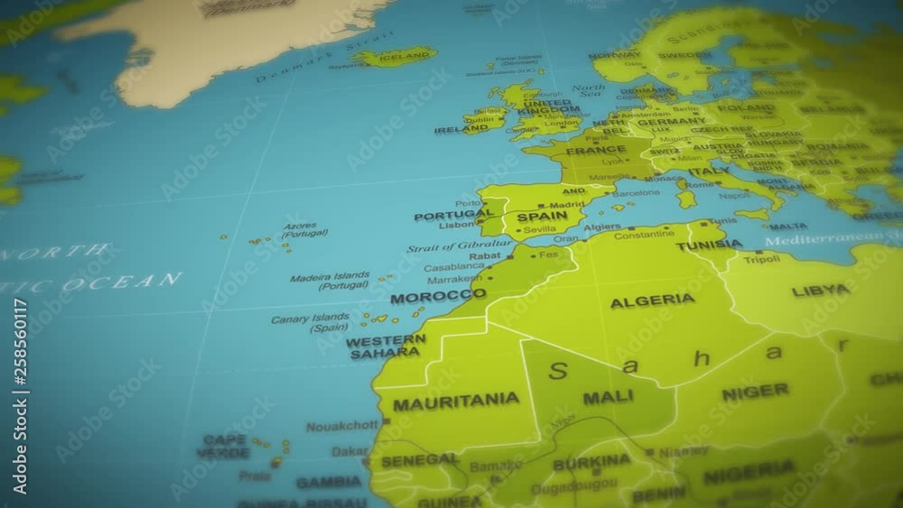 World Map Flight Over Background/4k animation of a world map travel ...