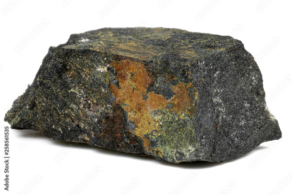 uranium ore (pitchblende with uranophane) from Australia isolated on ...