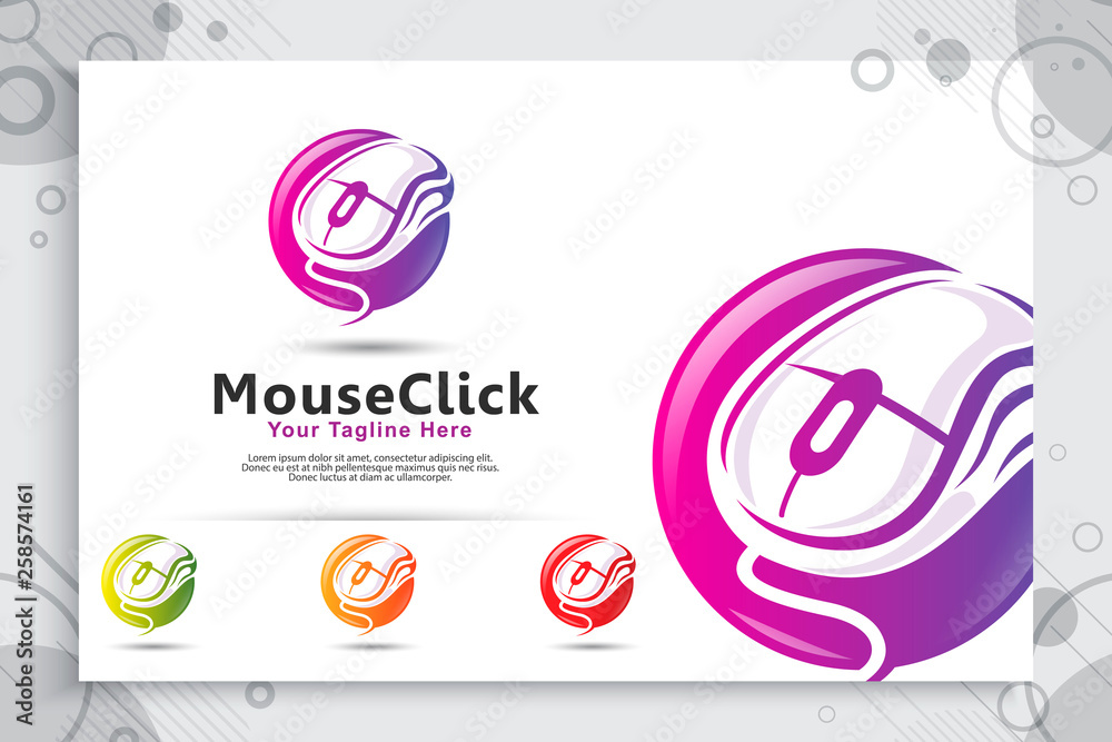 mouse click vector logo with modern and colorful style concept ...