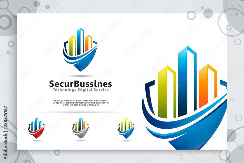 Security Business vector logo with modern color concept , illustration ...