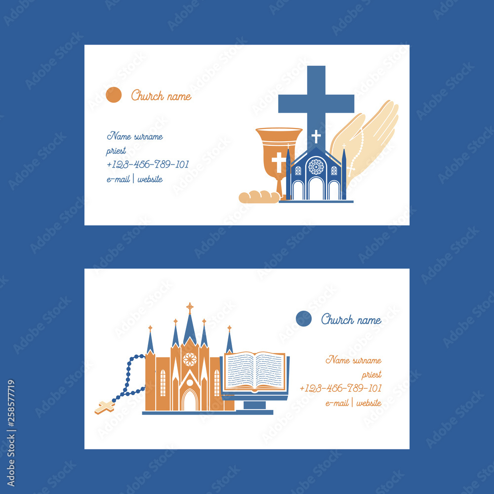Religion vector catholic church or cathedral and religious sings of ...