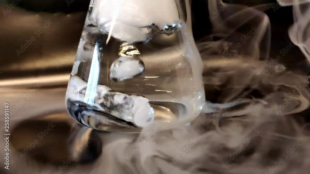 Heavy carbon dioxide smoke formation in water from dry ice pellet with ...