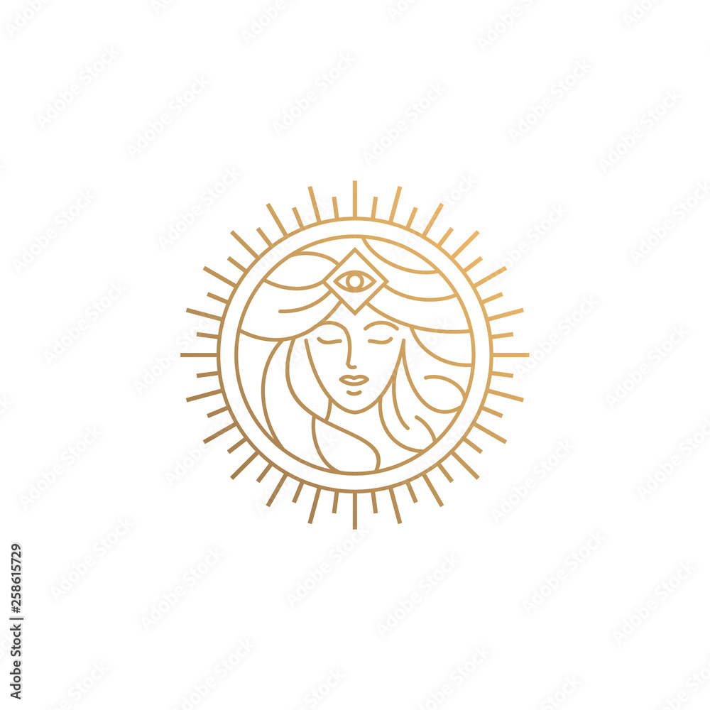 goddess logo design Stock Vector | Adobe Stock