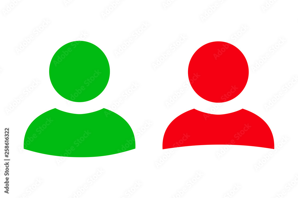 User avatar icon, button, profile symbol, flat person icon – vector for ...