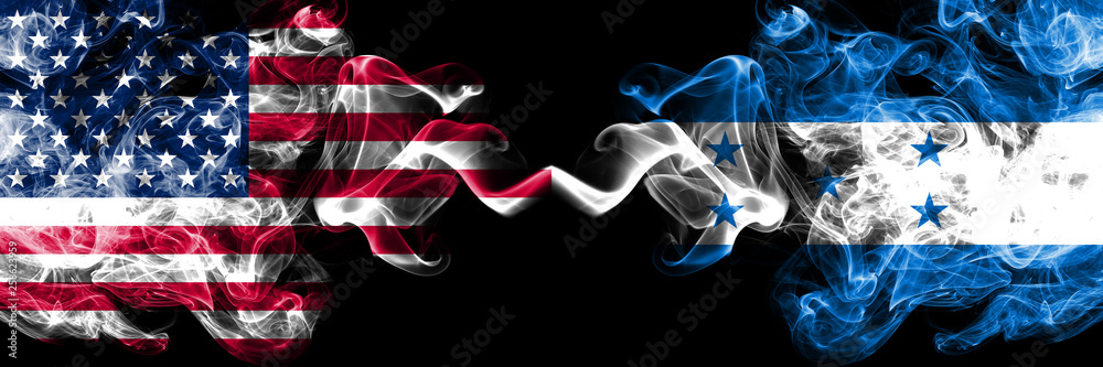 United States of America vs Honduras, Honduran smoky mystic flags ...