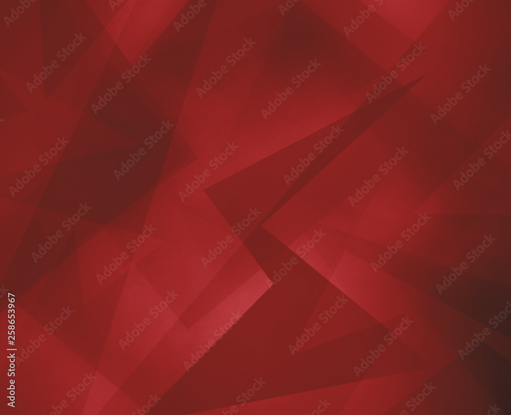 abstract red background with triangles and rectangle shapes layered in ...