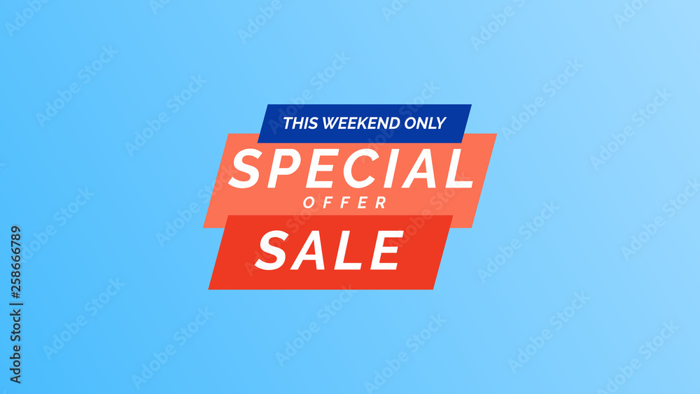 This weekend only special offer sale. Modern vector illustration banner ...