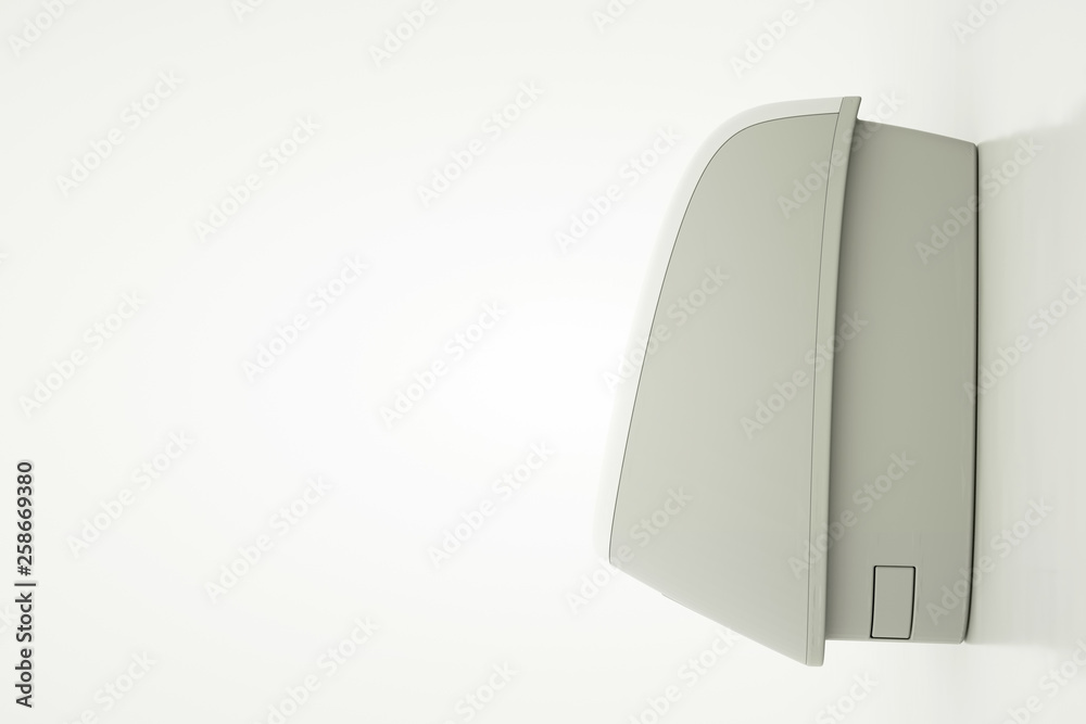 Modern air conditioner, side view. 3d illustration Stock Illustration ...