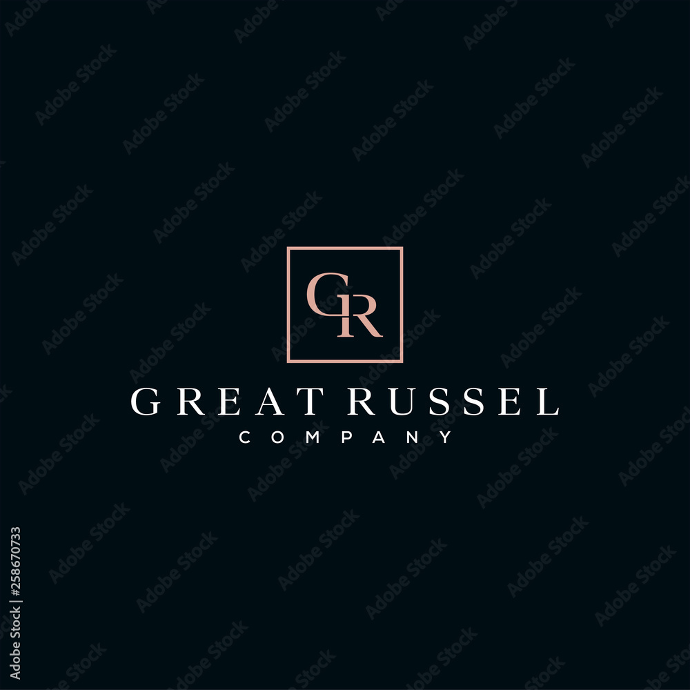 GR monogram logo design Stock Vector | Adobe Stock