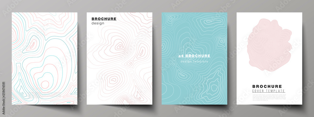 The vector illustration of editable layout of A4 format cover mockups ...