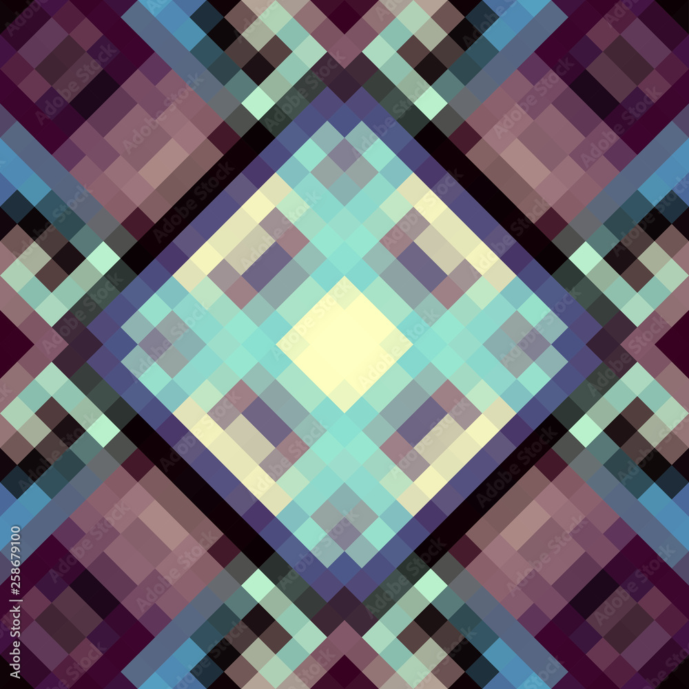 Geometric abstract symmetric pattern in pixel art style. Stock Vector ...