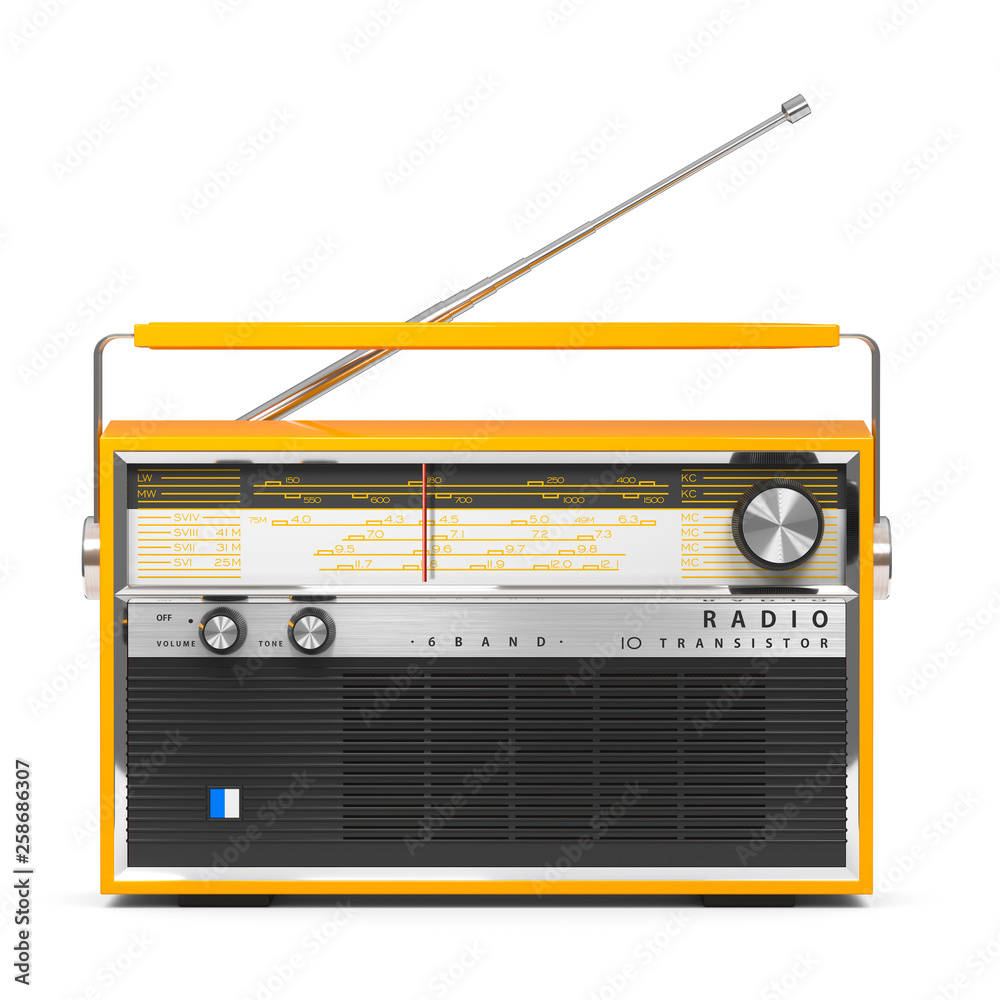 Photo & Art Print Portable transistor radio receiver front view ...