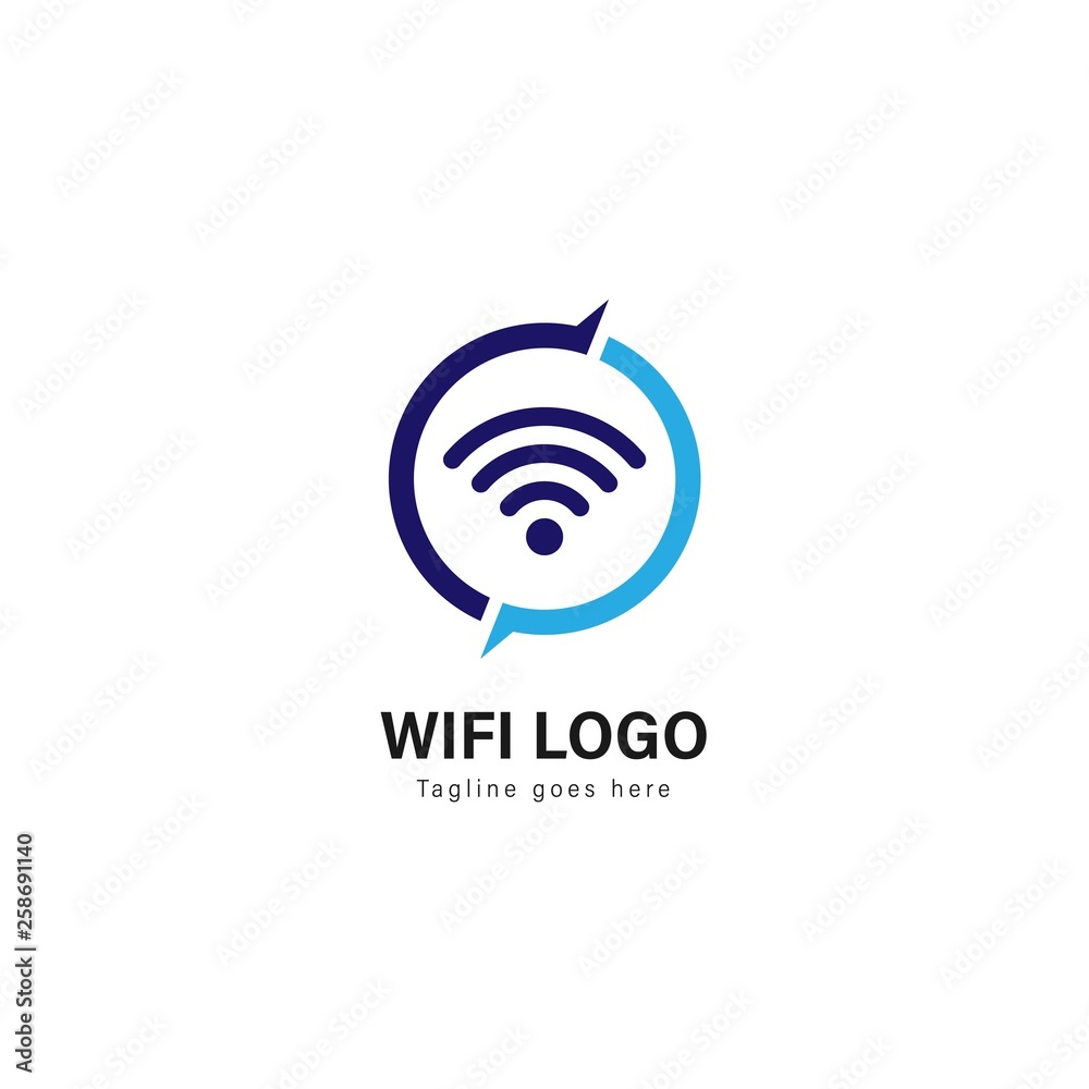 Wifi logo template design. Wifi logo with modern frame vector design ...