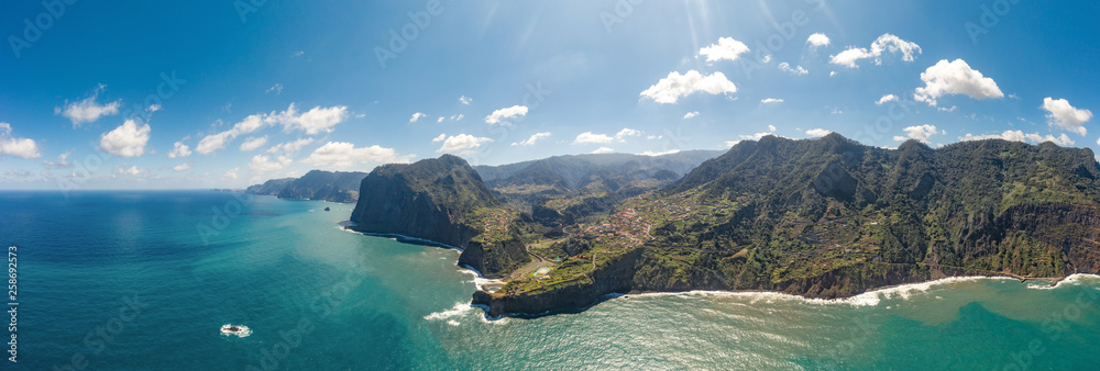 Beautiful mountain landscape of Madeira island, Portugal. Summer travel ...