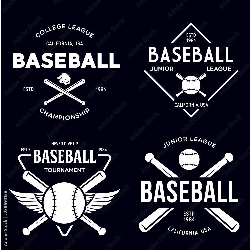 Set of vintage baseball typography emblems, sports logos and design ...