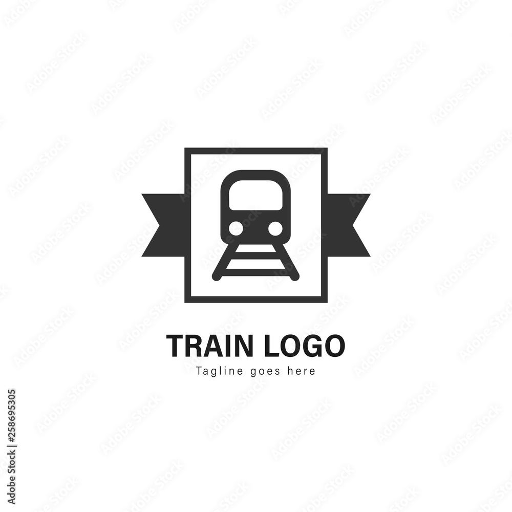 Train logo template design. Train logo with modern frame vector design ...