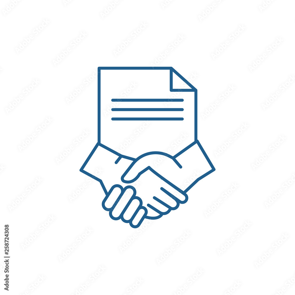 Conclusion of a contract line concept icon. Conclusion of a contract ...