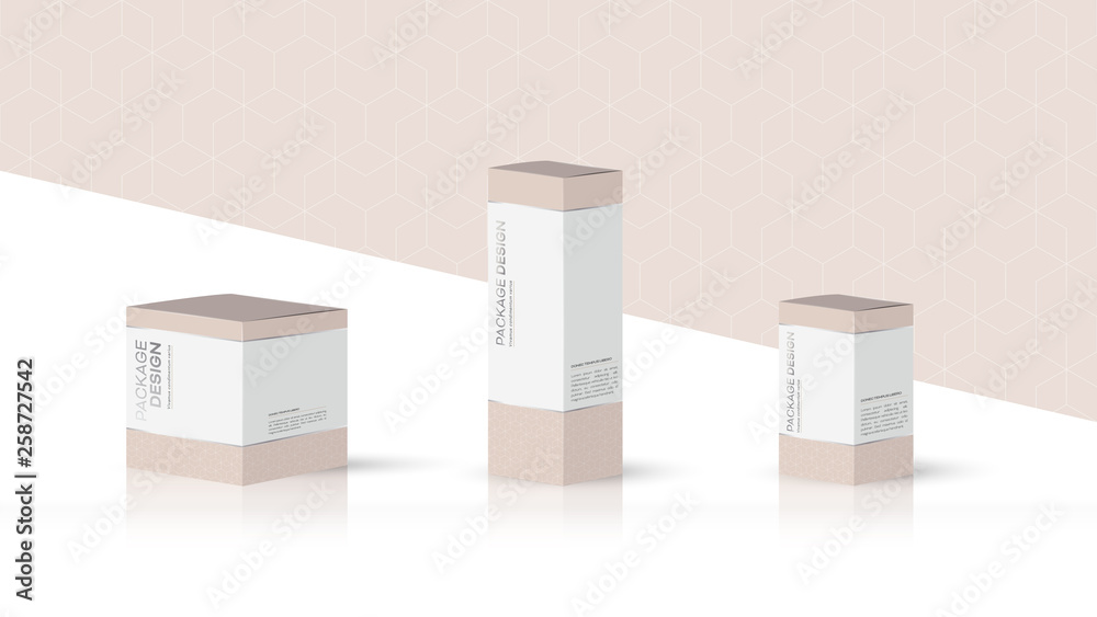 Box, skin tone packaging template for product vector design ...