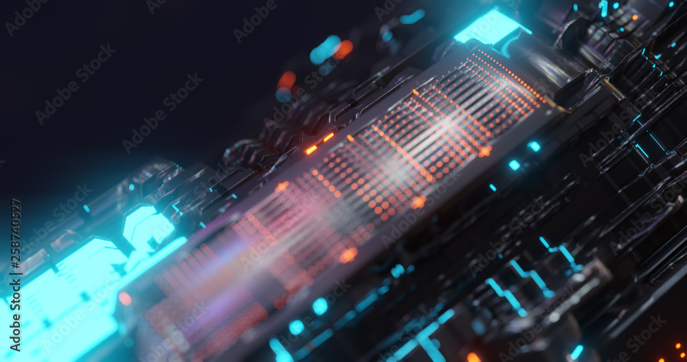 Abstract technology background, led and flickering particles. Animation ...