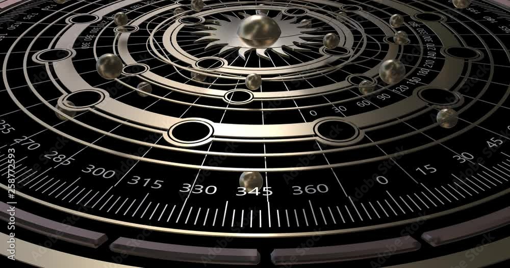 Animated system of abstract particles and elements. Metaphorical ...