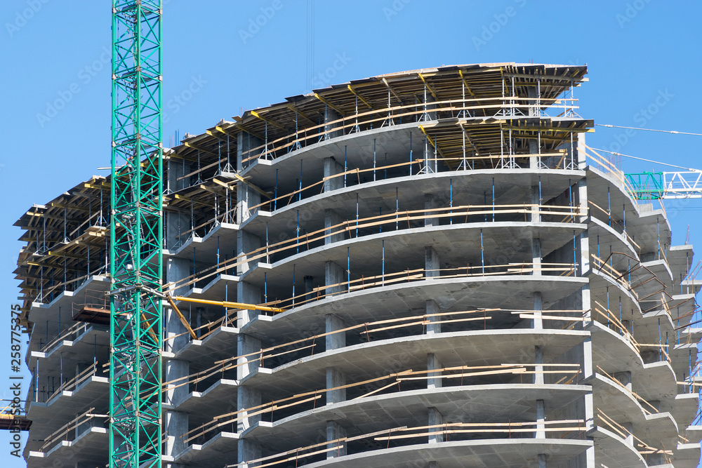 wall with window openings in a multi-storey high-rise residential ...