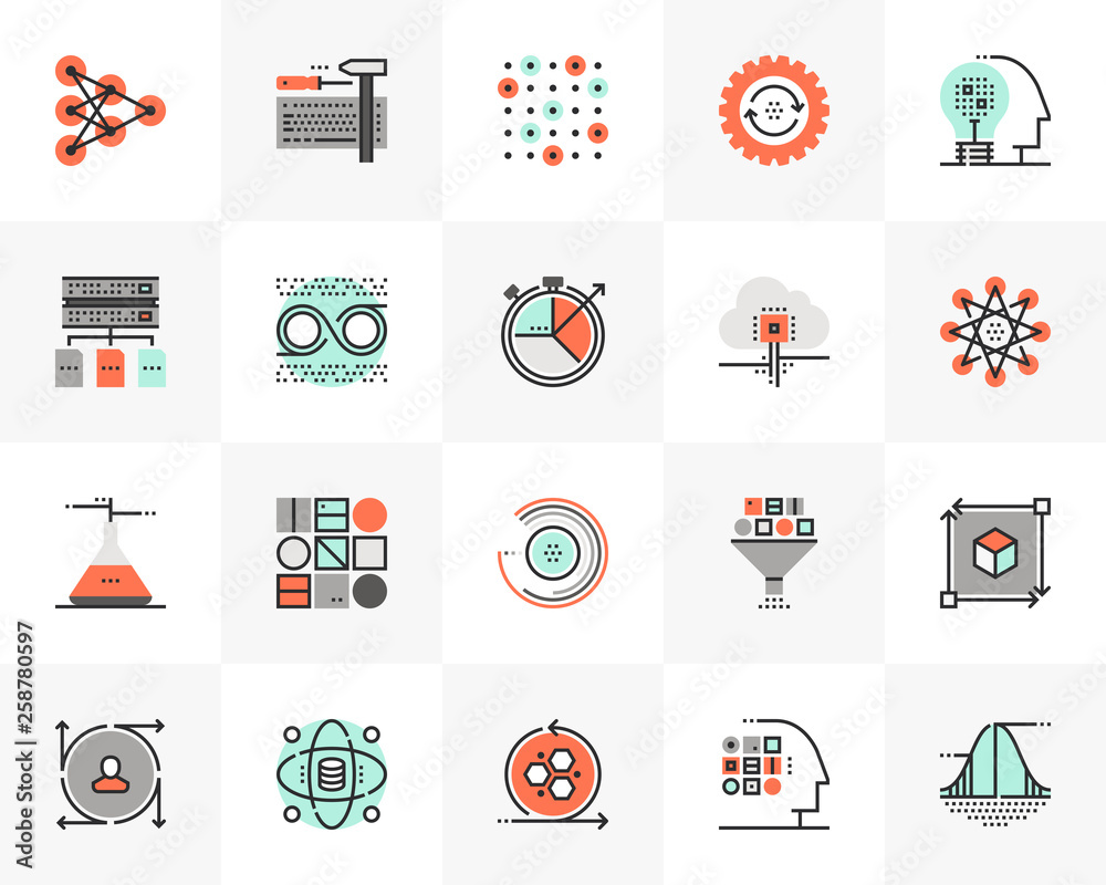 Data Science Futuro Next Icons Pack Stock Vector | Adobe Stock