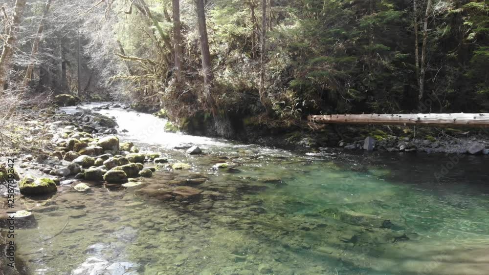 Big Quilcene River flows into a pool in Falls View Canyon near Quilcene ...