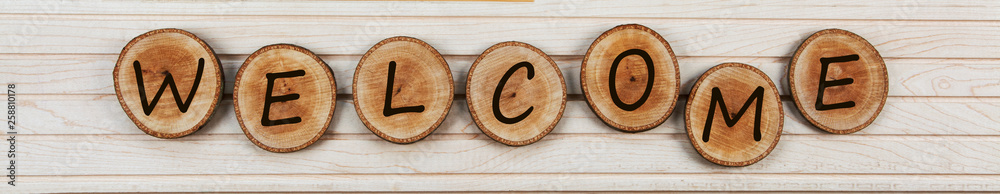 Welcome sign - panorama design, for business concepts. Stock Photo ...