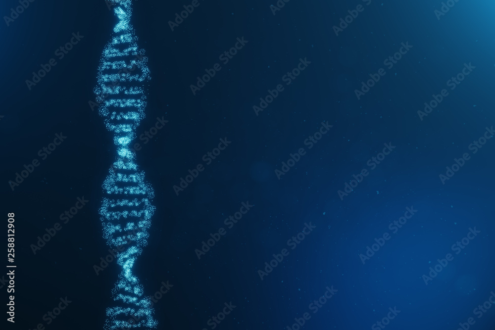 Artifical intelegence DNA molecule. DNA is converted into a digital ...