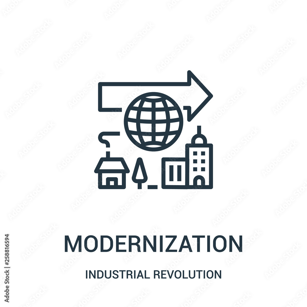 modernization icon vector from industrial revolution collection. Thin ... modernization icon vector from industrial revolution collection. Thin ...