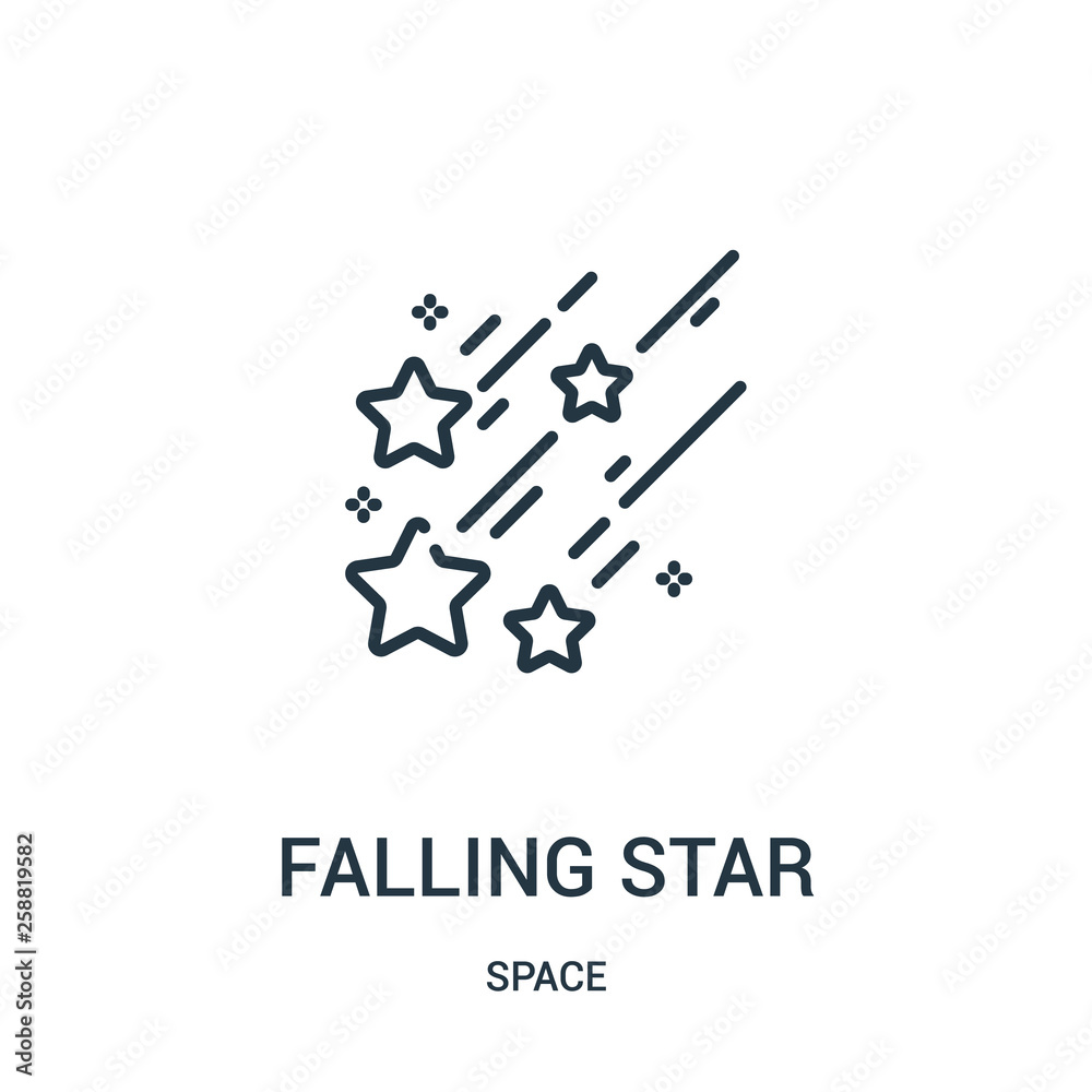 falling star icon vector from space collection. Thin line falling star ...