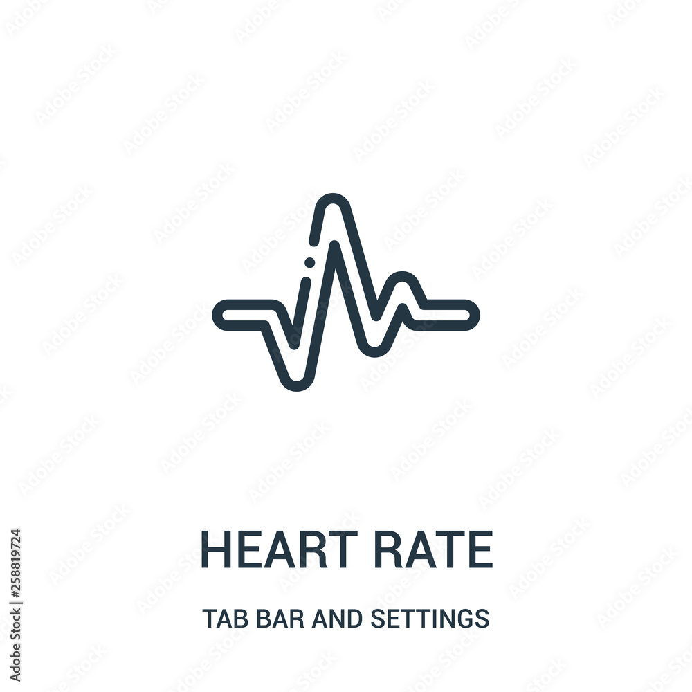heart rate icon vector from tab bar and settings collection. Thin line ...