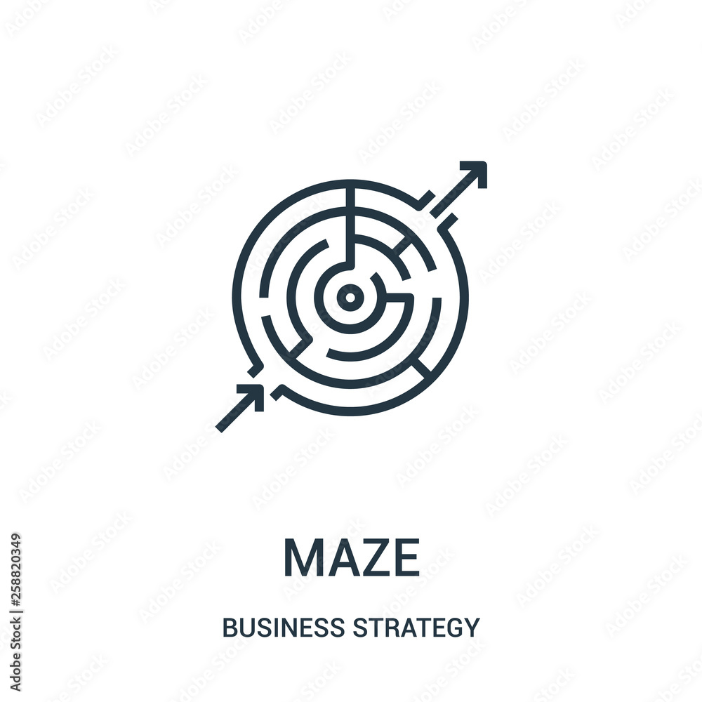 maze icon vector from business strategy collection. Thin line maze ...