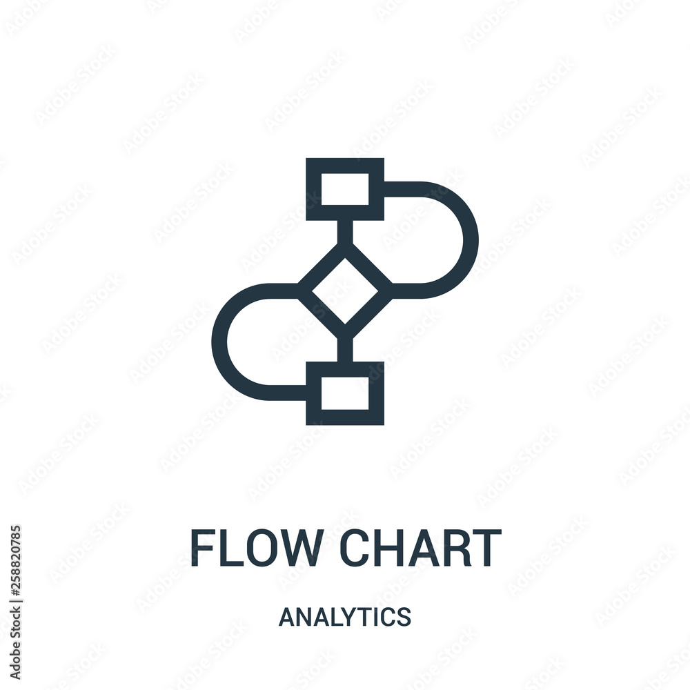 flow chart icon vector from analytics collection. Thin line flow chart ...