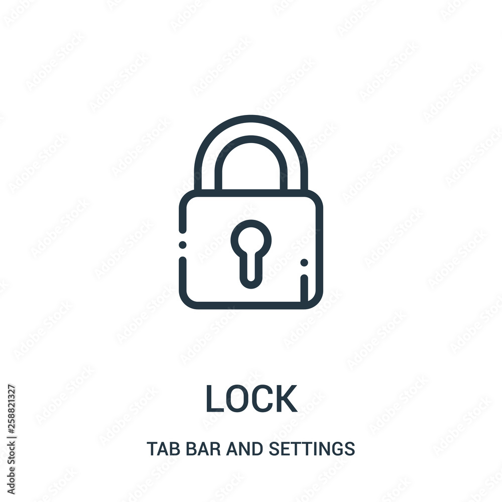 lock icon vector from tab bar and settings collection. Thin line lock ...