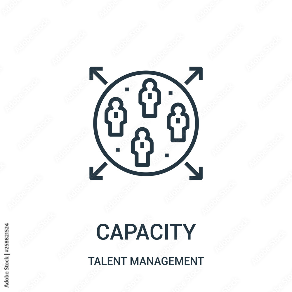 capacity icon vector from talent management collection. Thin line ...