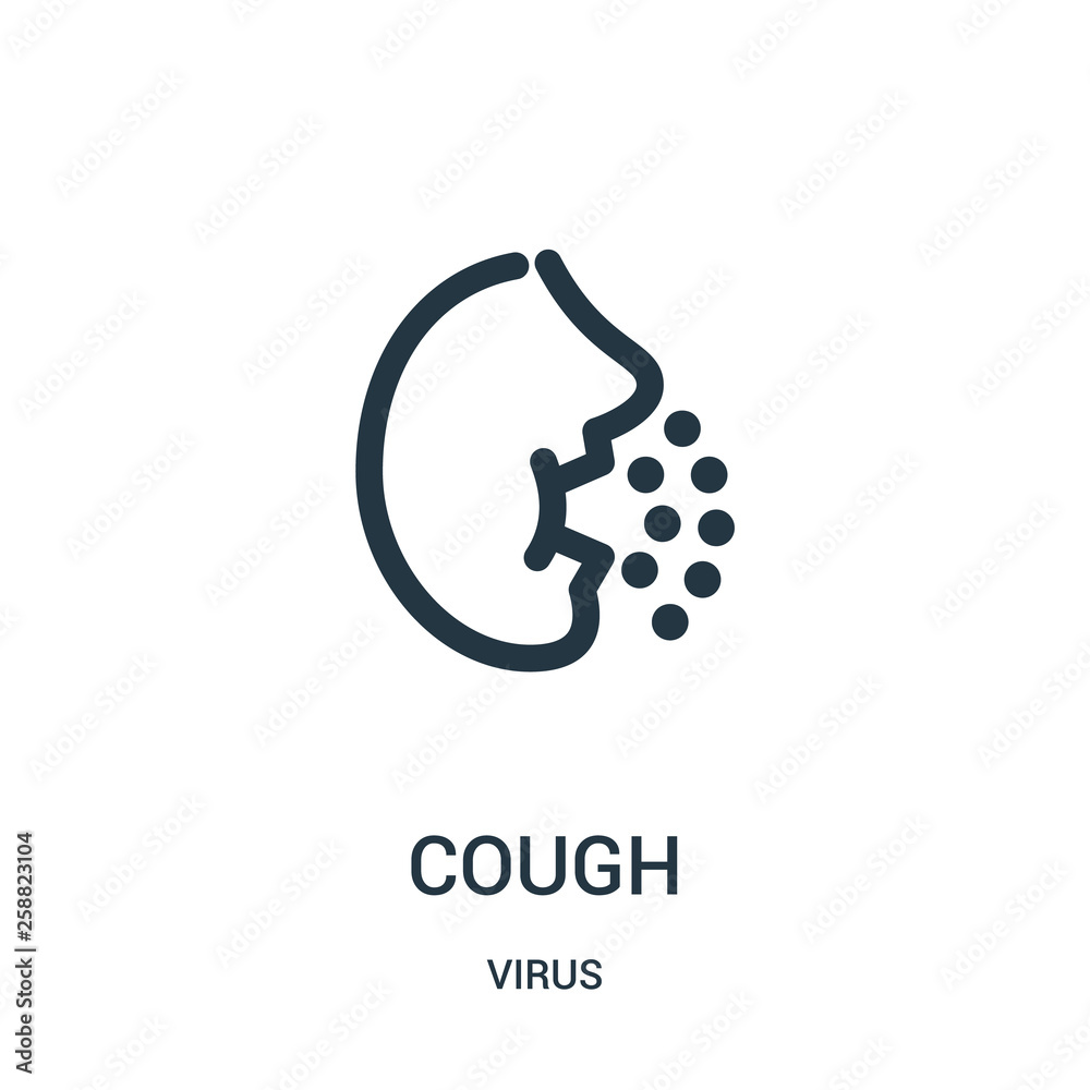 cough icon vector from virus collection. Thin line cough outline icon ...